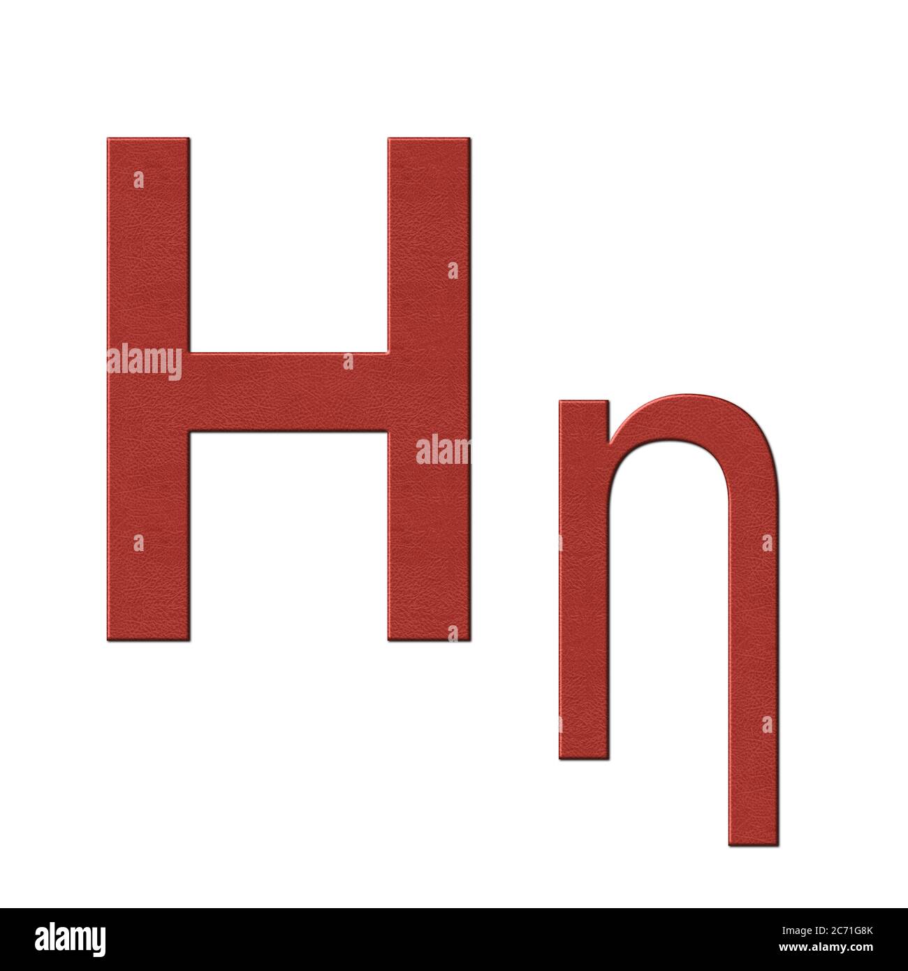 Greek alphabet red leather texture education, H, I Stock Photo - Alamy