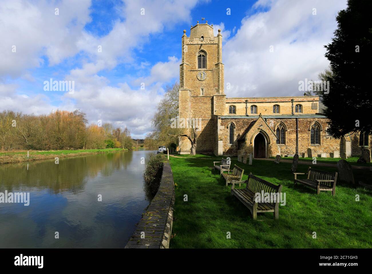 View of St James Church, Hemmingford Grey village, Cambridgeshire ...