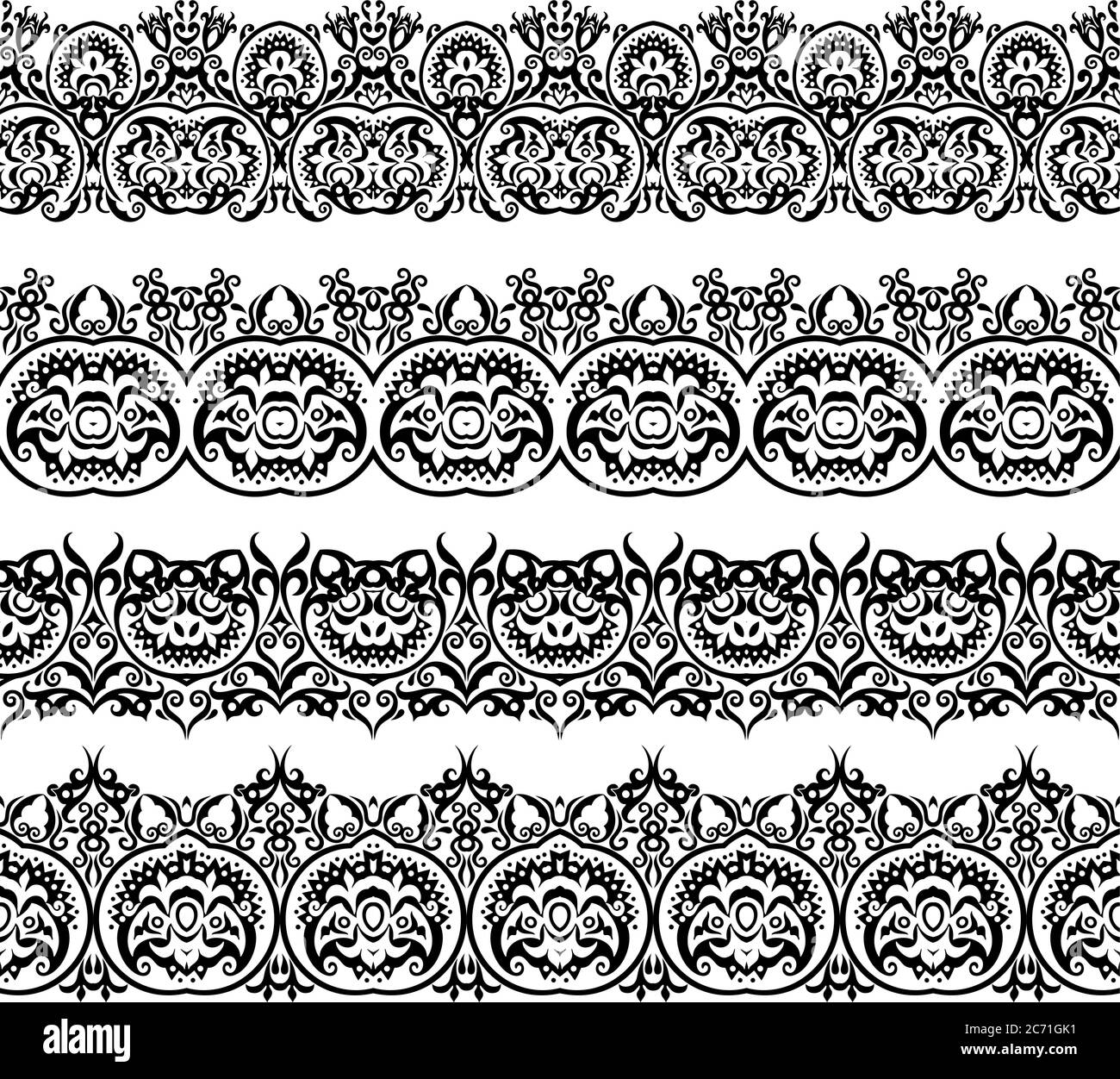 Abstract ethnic nature seamless line art stripes Stock Vector Image ...
