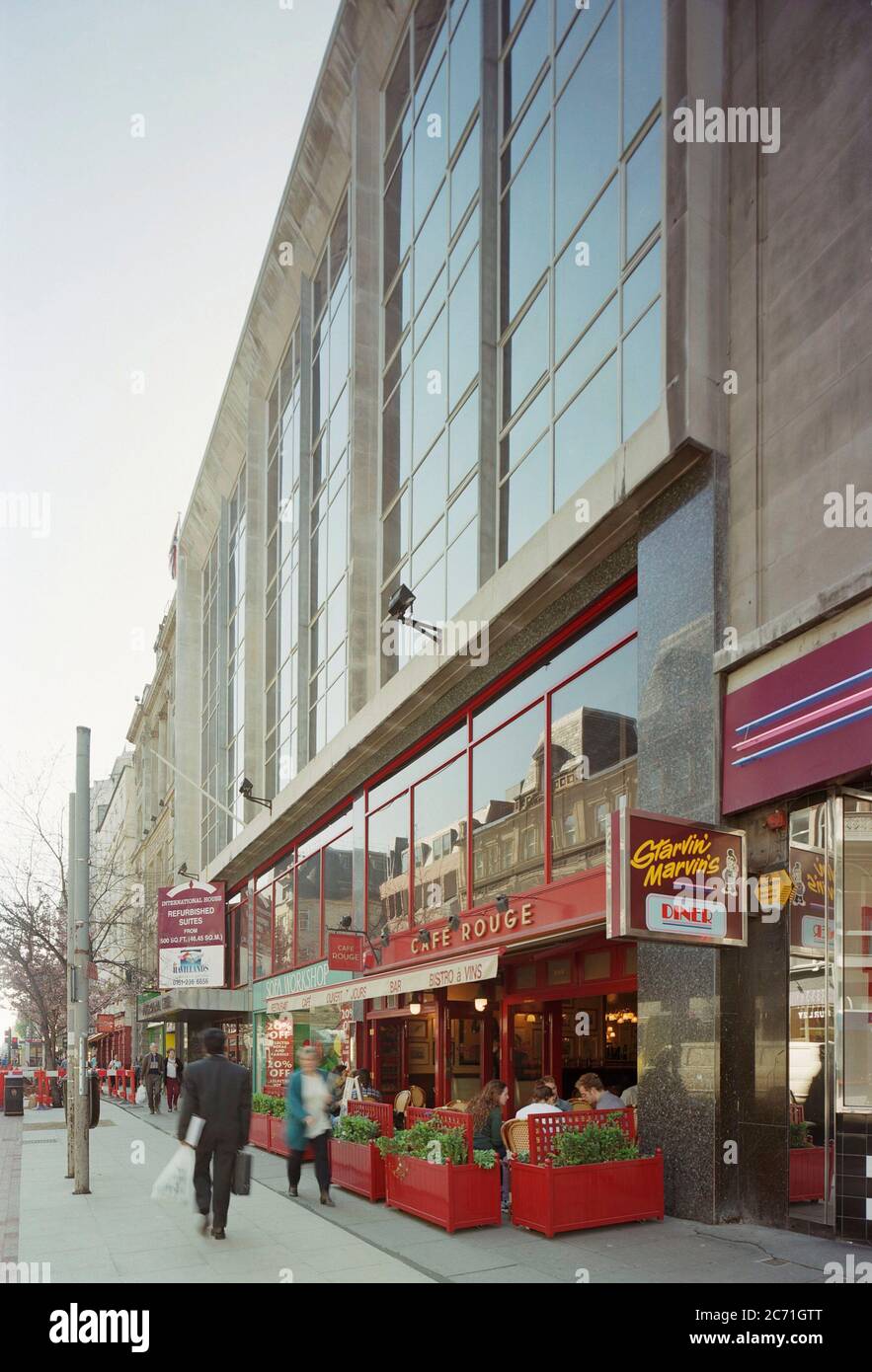 1997, Street scene Manchester City Centre, north west England, UK Stock ...