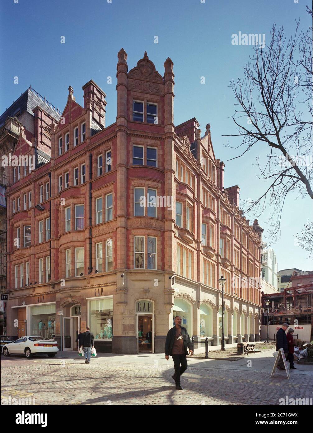 1997, Street scene Manchester City Centre, north west England, UK Stock ...