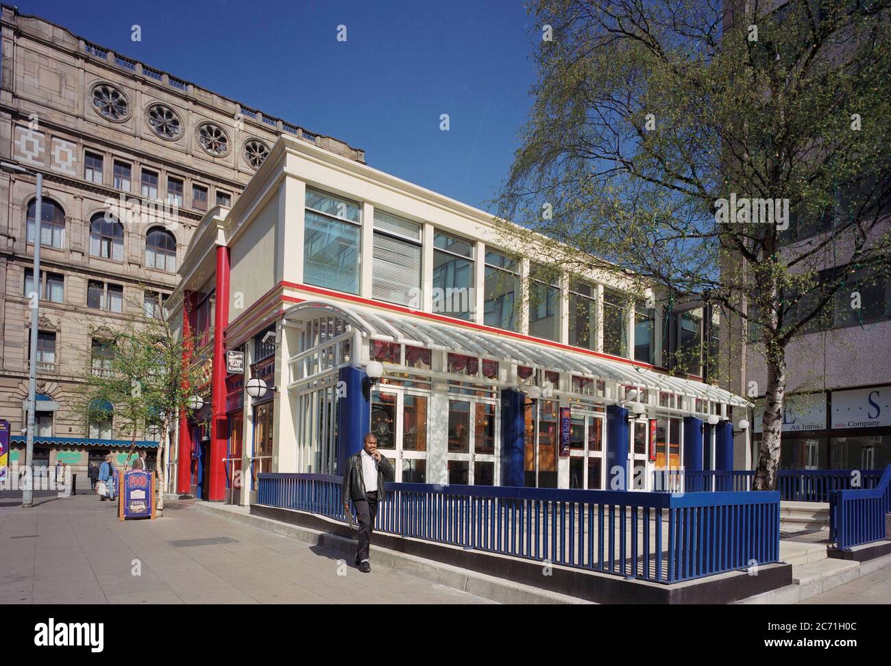 1997, Street scene Manchester City Centre, north west England, UK Stock ...