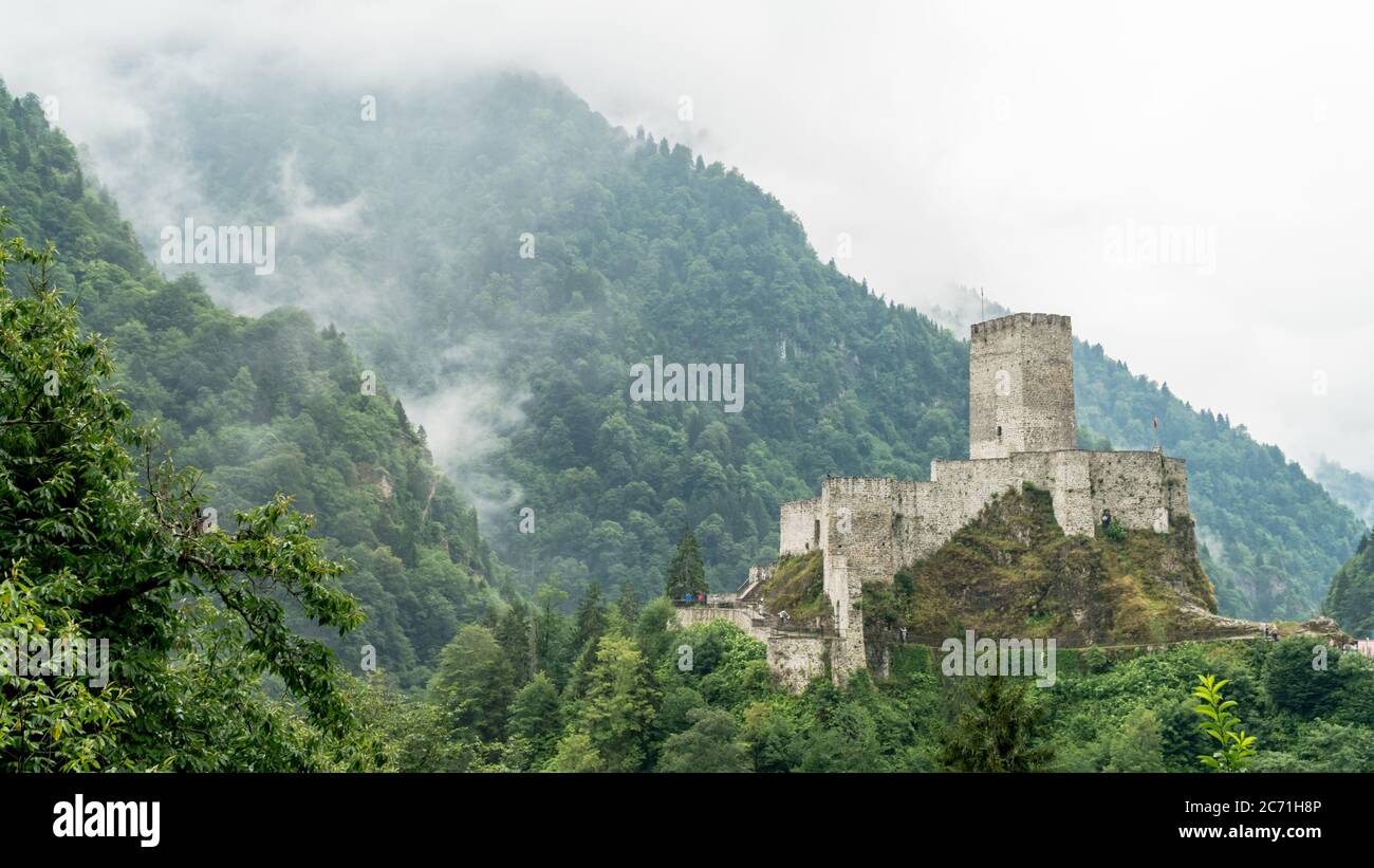Camlihemsin, Rize, Turkey - July 2017: Zil castle, also known as ...