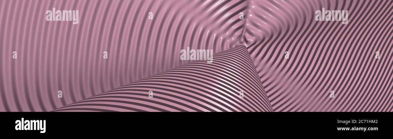 Ultra wide 3D illustration of a geometrical shape of pale violet red ...