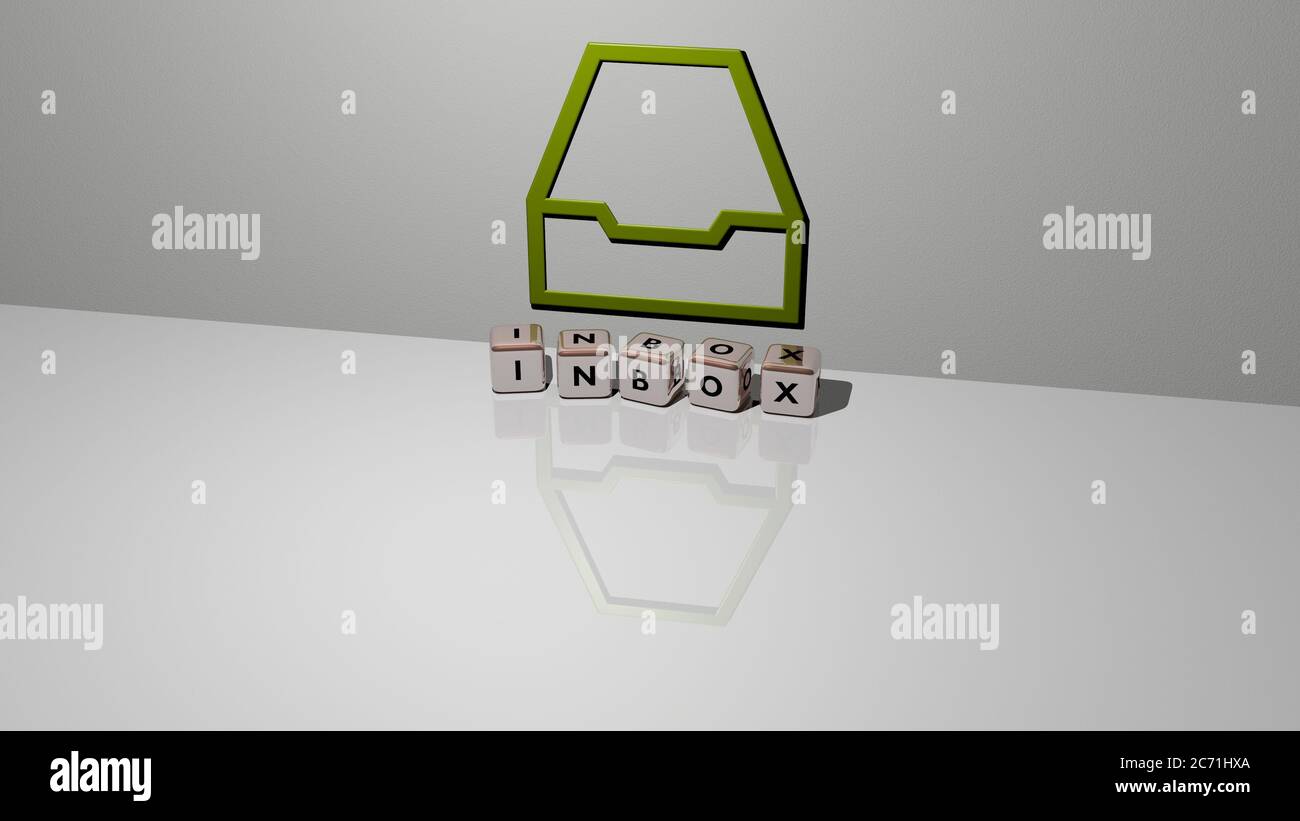 3D graphical image of INBOX vertically along with text built by ...