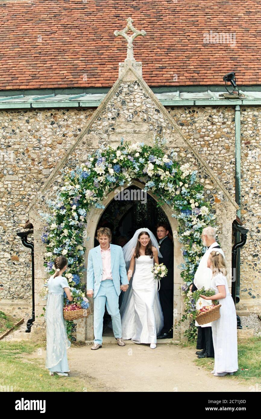 The wedding of Jamie Oliver and Juliette Norton in Clavering, Essex ...