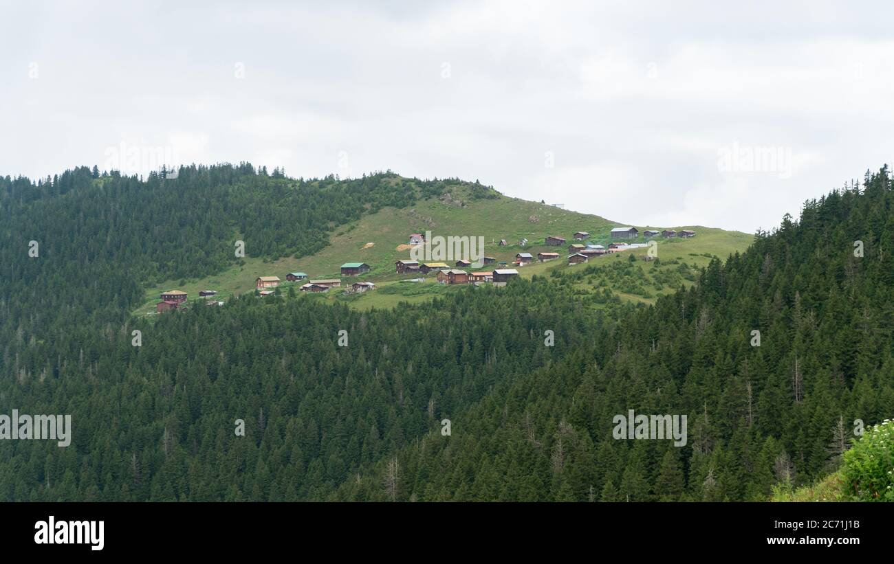 Rize, Turkey - July 2017: Panoramic view of Sal plateau in Kackar ...