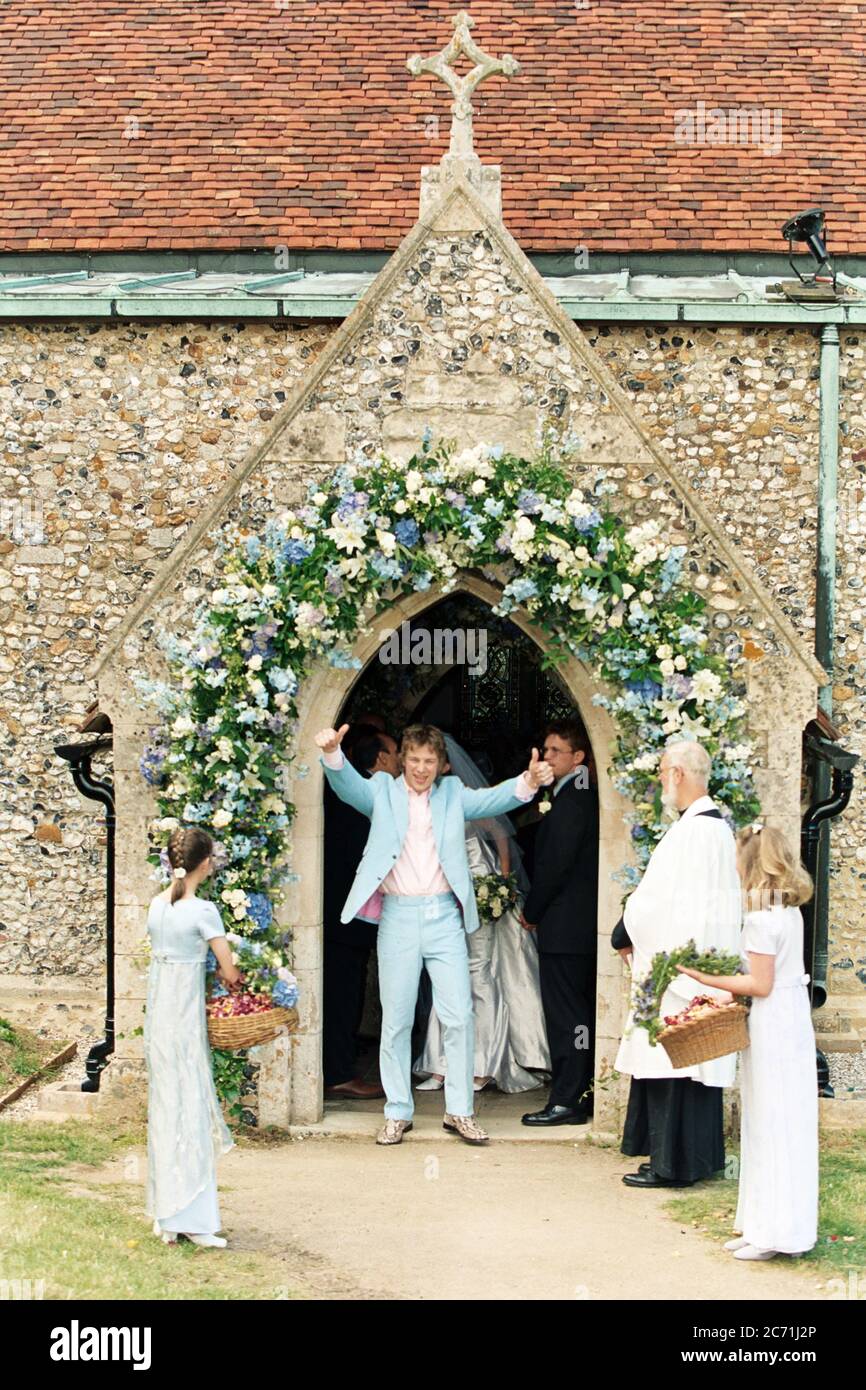 The wedding of Jamie Oliver and Juliette Norton in Clavering, Essex ...