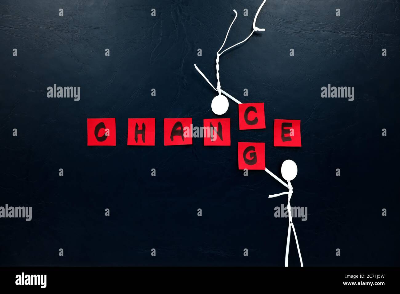 Human stick figure changing the word chance to change. Career growth ...