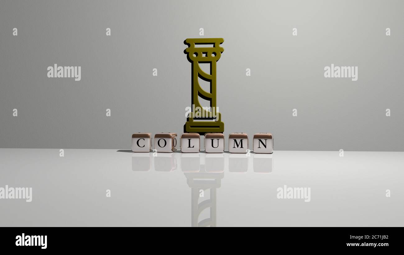 3D graphical image of COLUMN vertically along with text built by ...