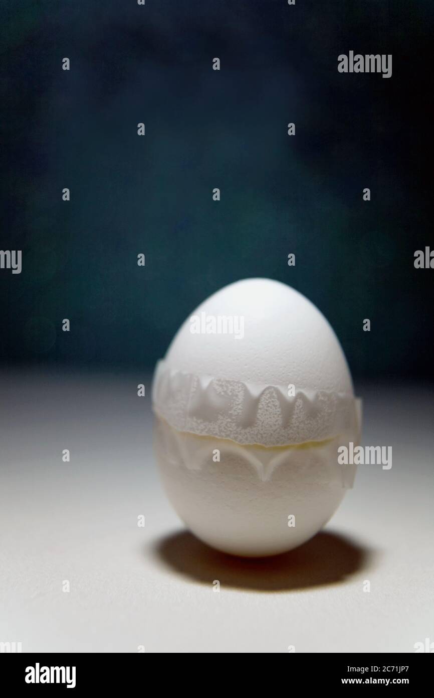 Cracked Egg Shell Taped Together Stock Photo - Alamy