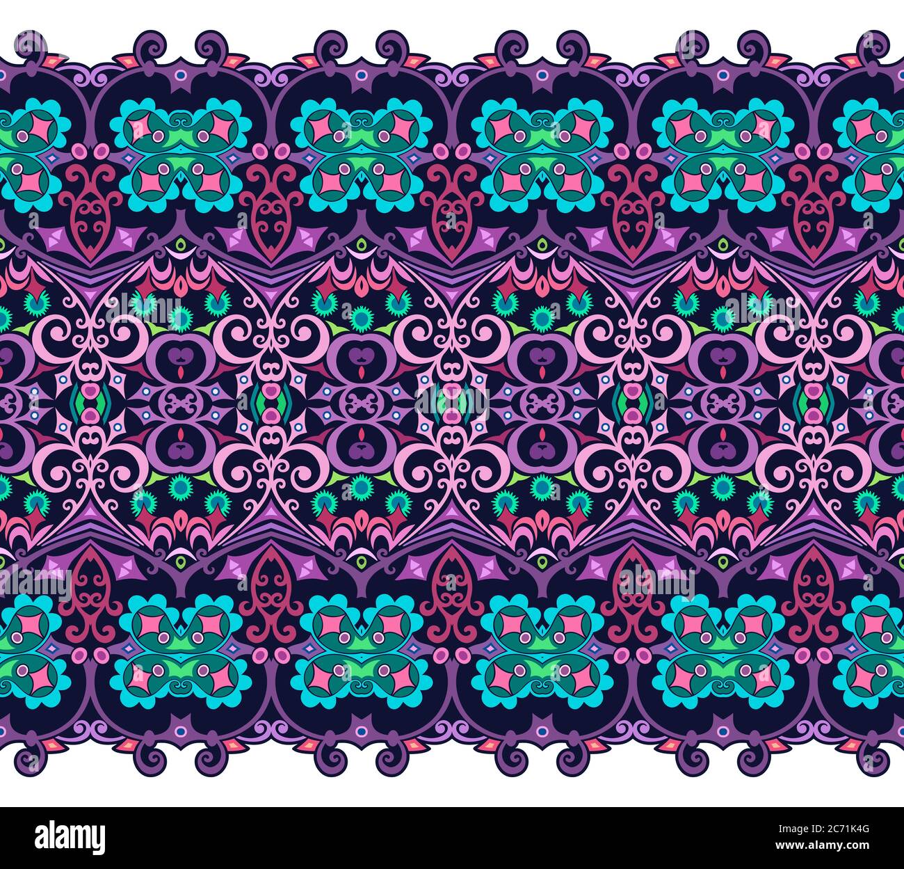 Abstract ethnic nature tile stripe seamless border Stock Vector Image ...