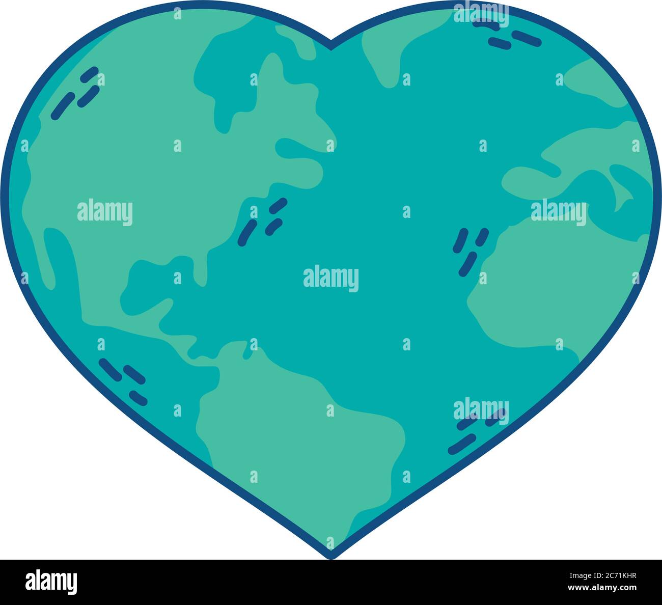 world planet earth with heart shape vector illustration design Stock ...