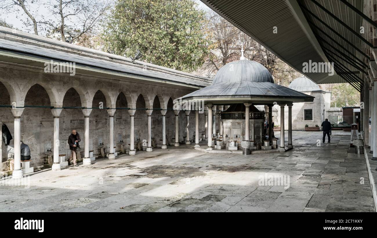 Istanbul, Turkey - December 2017: The fountain of the Kilic Ali Pasa ...