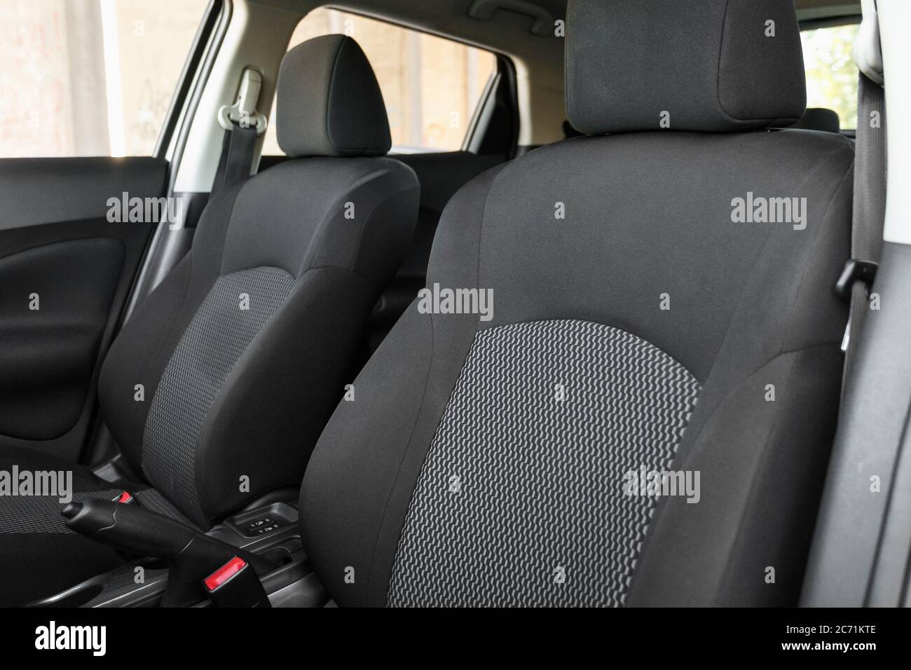 Car interior, part of front seats, close Stock Photo - Alamy