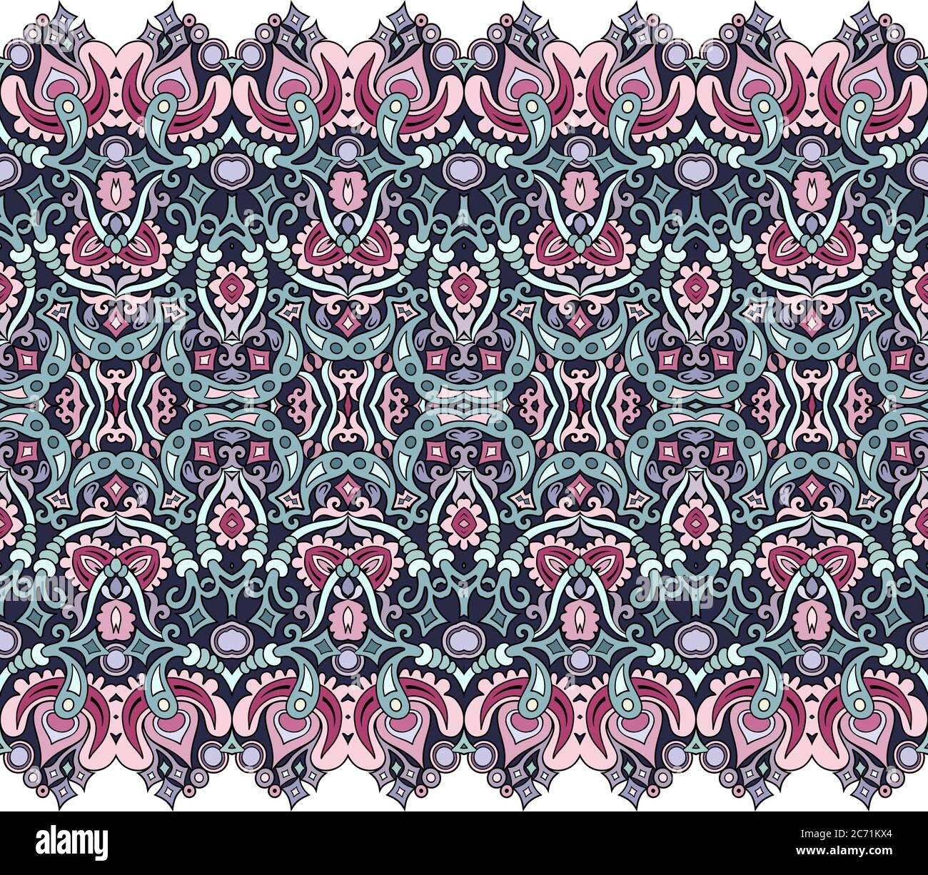 Abstract ethnic nature tile stripe seamless border Stock Vector Image ...