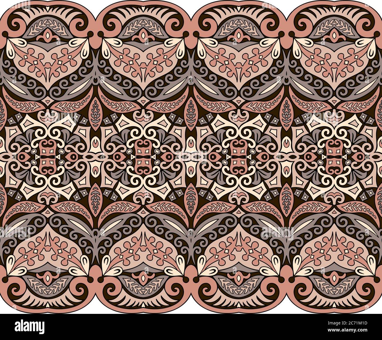 Abstract ethnic nature tile stripe seamless border Stock Vector Image ...