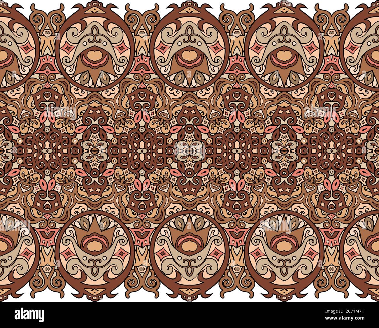 Abstract ethnic nature tile stripe seamless border Stock Vector Image ...