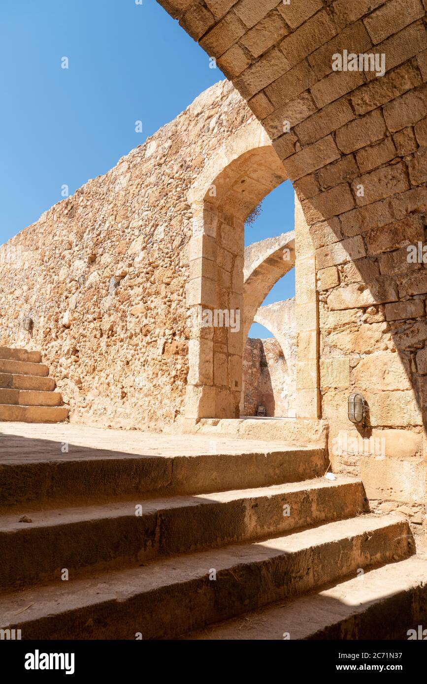 Old Greek stone arches in Crete, Greece Stock Photo - Alamy