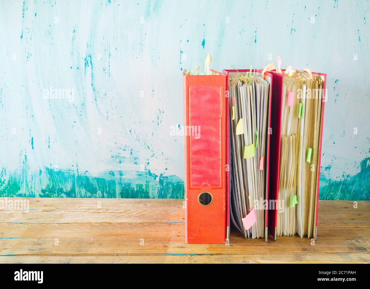 messy file folders and documents, bureaucracy and red tape concept ...