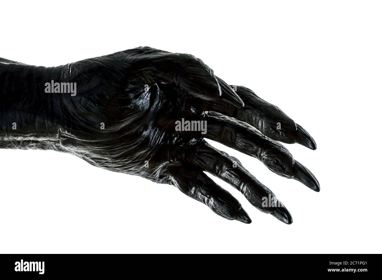 Creepy monster hand isolated on white background with clipping path ...