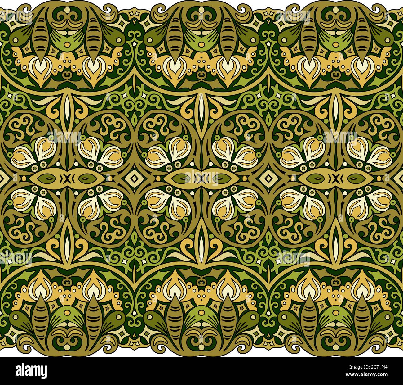 Abstract ethnic nature tile stripe seamless border Stock Vector Image ...