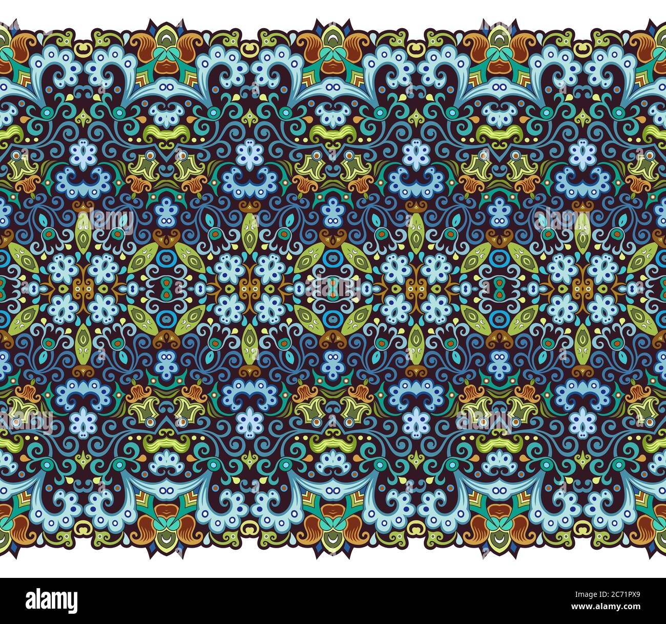 Abstract ethnic nature tile stripe seamless border Stock Vector Image ...