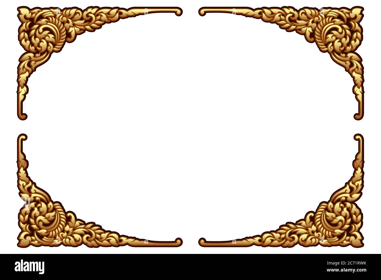 horizontal Design of Thailand flower square frame border, stencil ...