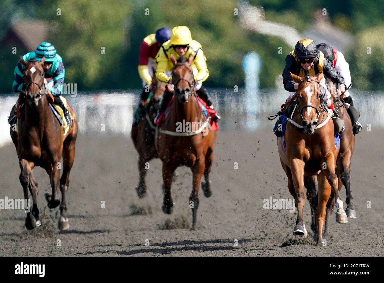 Perfect Times ridden by Franny Norton (right) wins The British Stallion ...