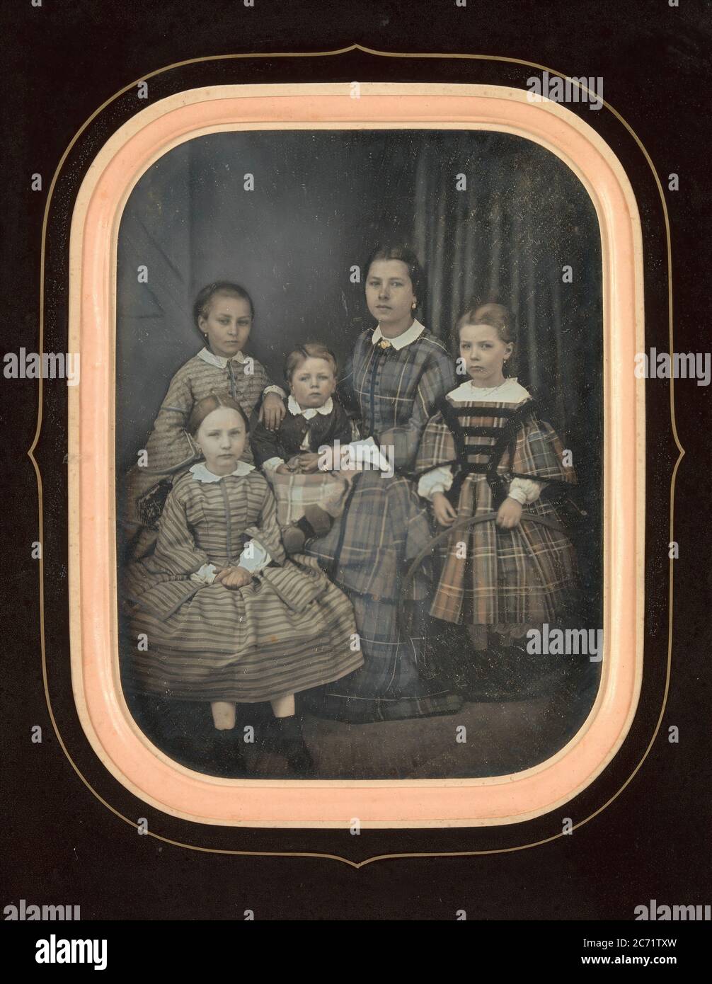 [Woman with Four Children], 1850s Stock Photo - Alamy