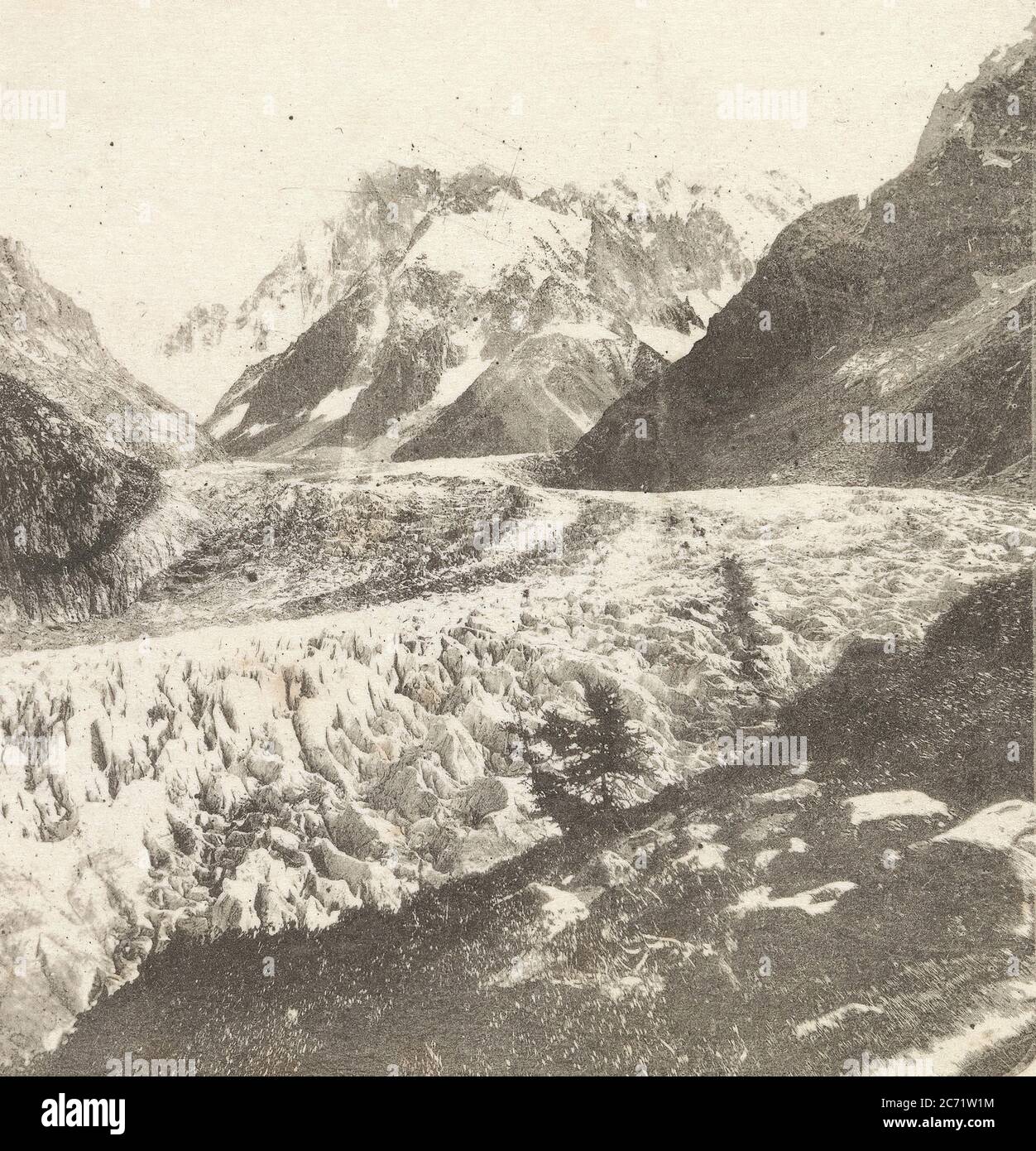 Mer de Glace from Montanvert, 1852 Stock Photo - Alamy