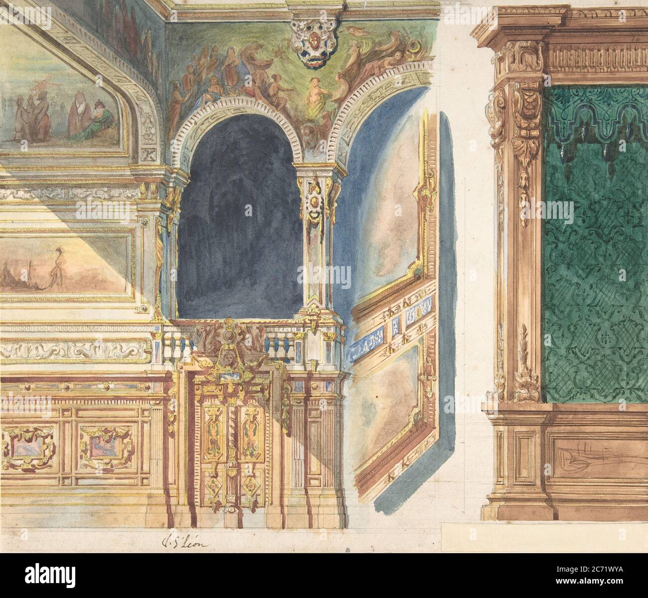 Design for an Interior, possibly a Theater, ca. 1860-80 Stock Photo - Alamy