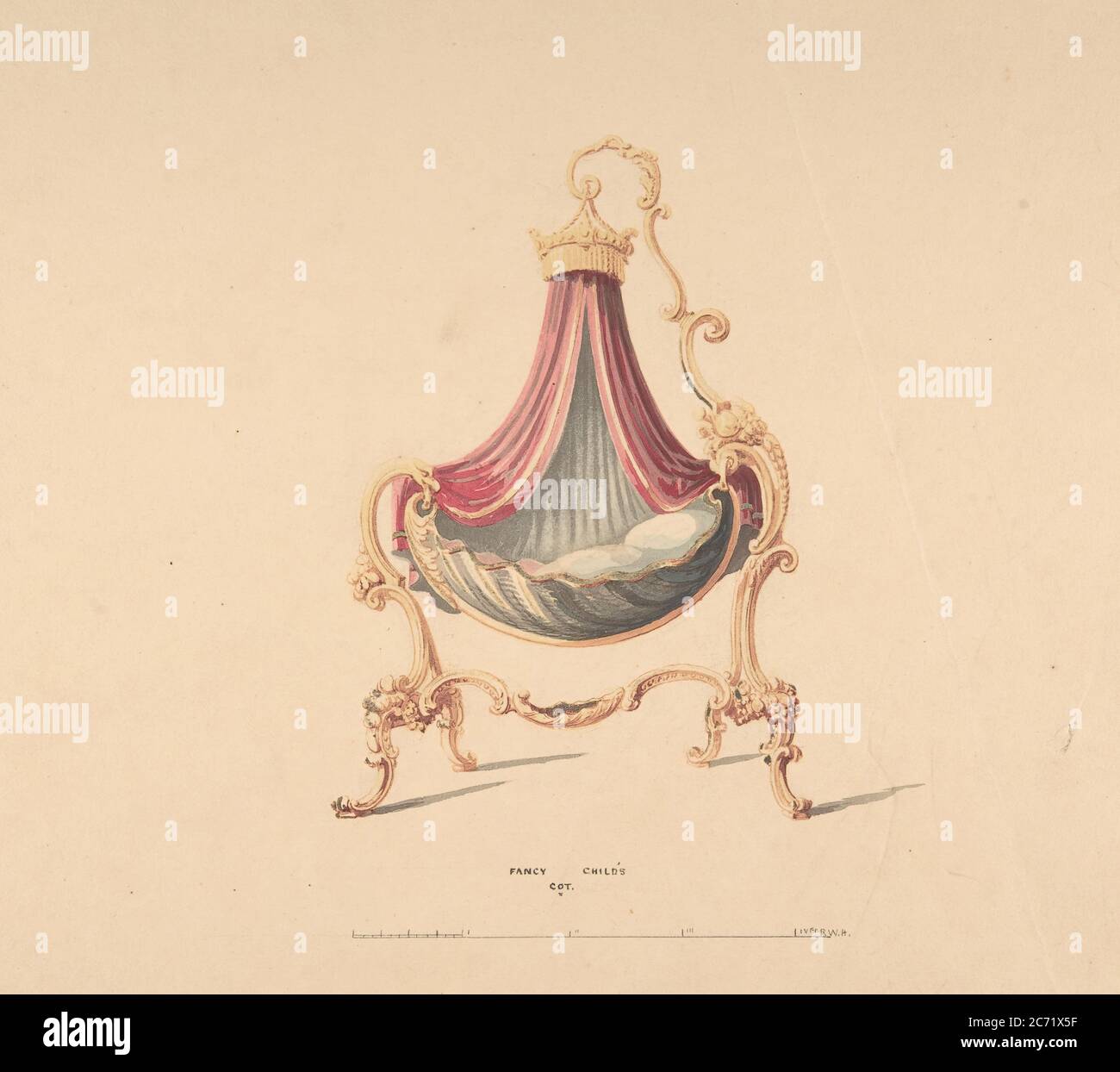 Design for Fancy Child's Cot, 1830-1900 Stock Photo - Alamy