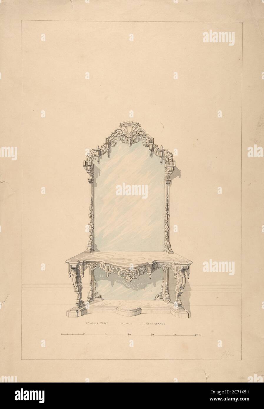 Design for Console Table, 1850-1904 Stock Photo - Alamy