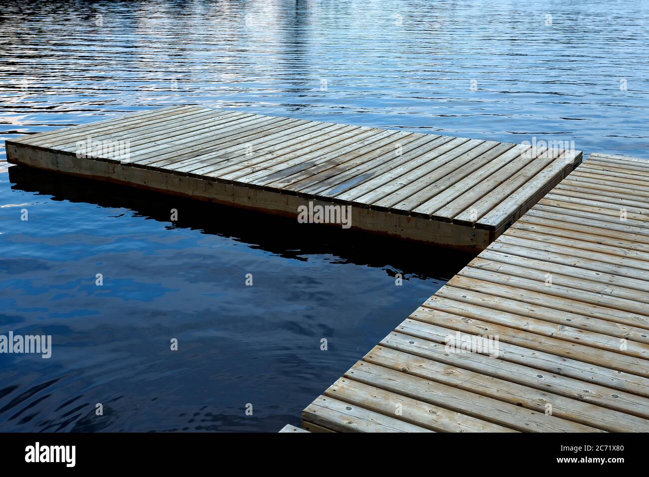 Wooden dock on lake Stock Photo - Alamy