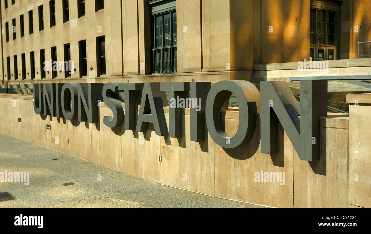 Sign of Union Station Front Street Toronto Ontario Canada Stock Photo ...