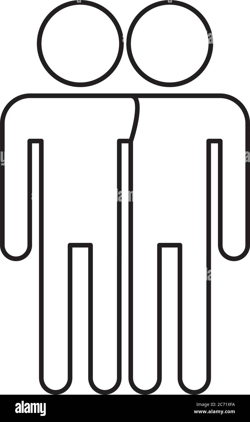 humans avatars hugging line style icon design of love passion and ...