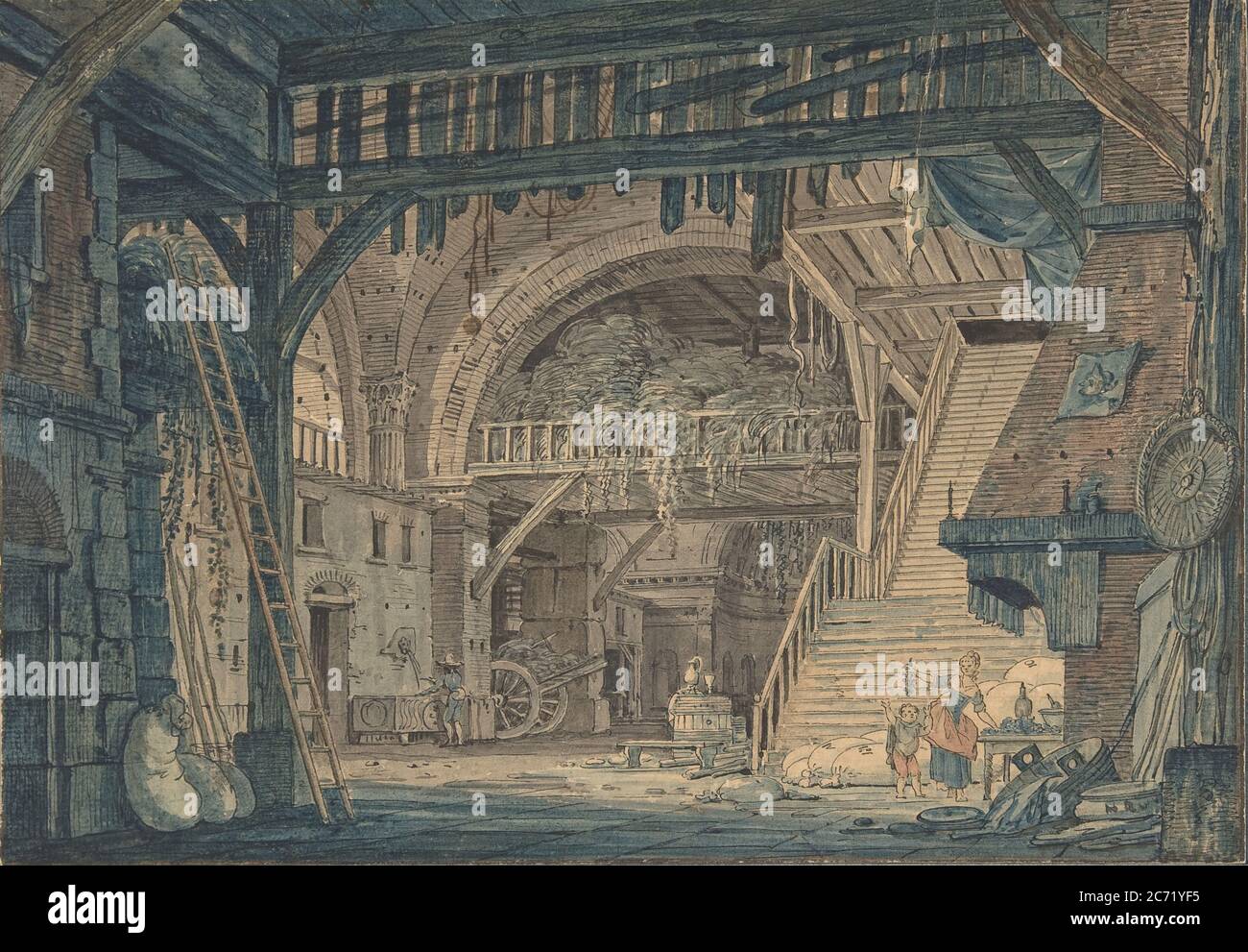 Stage Set Design of an Ancient Roman Ruin being Converted into a Barn ...