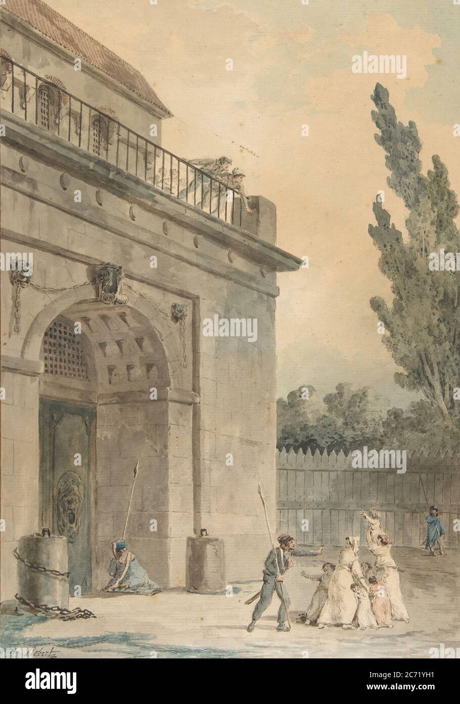 Visitors leaving a prison, 1794-95 Stock Photo - Alamy