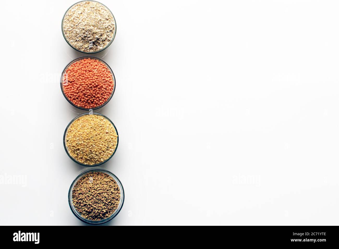 Collection of legumes (Pink lentils, Pigeon Peas, Fenugreek Seed ...