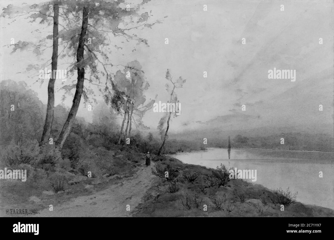 Woman walking beside a river hi-res stock photography and images - Alamy