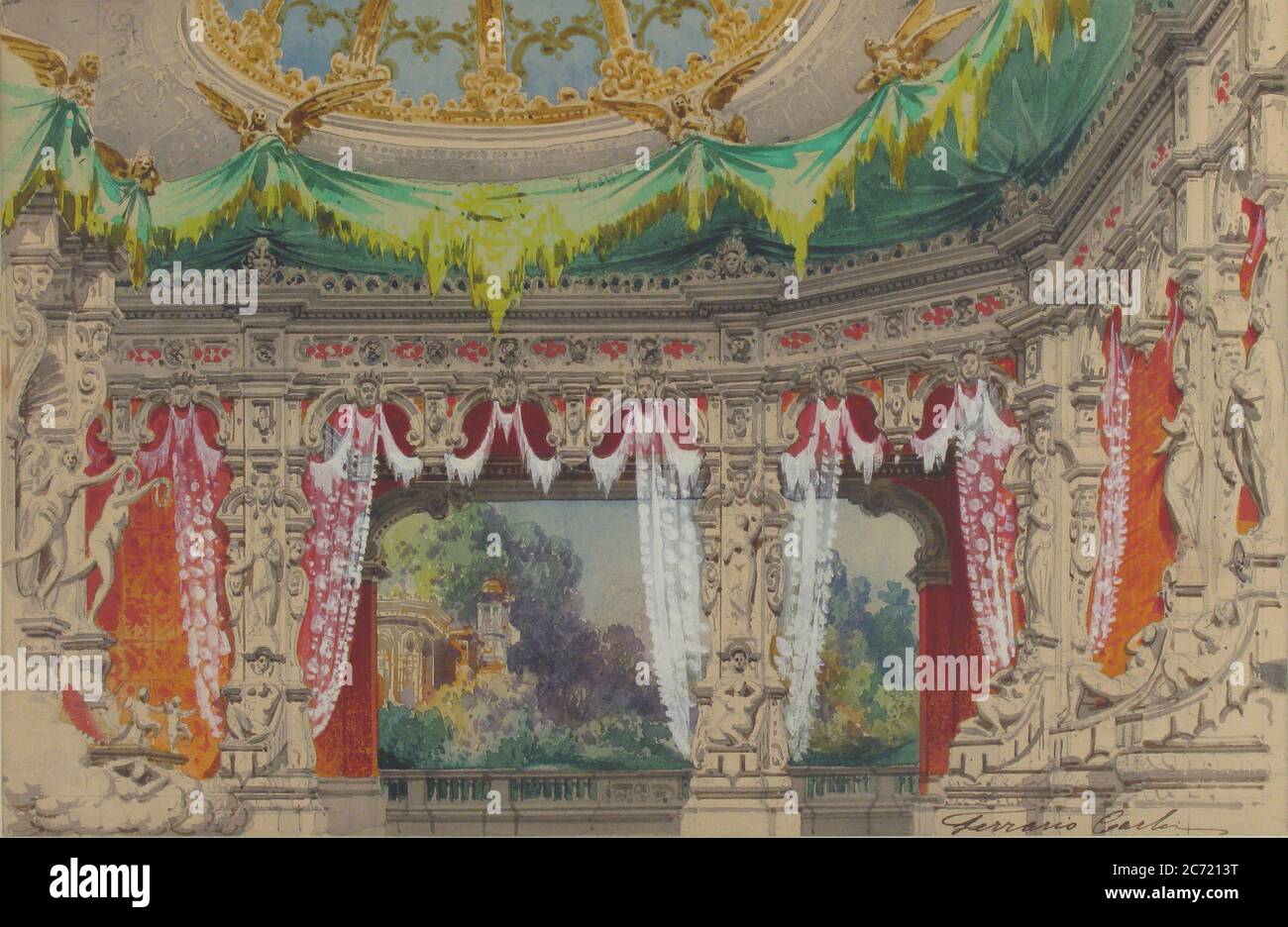 Stage Set Design for a Ballet: Don Parasol, 1869 Stock Photo - Alamy