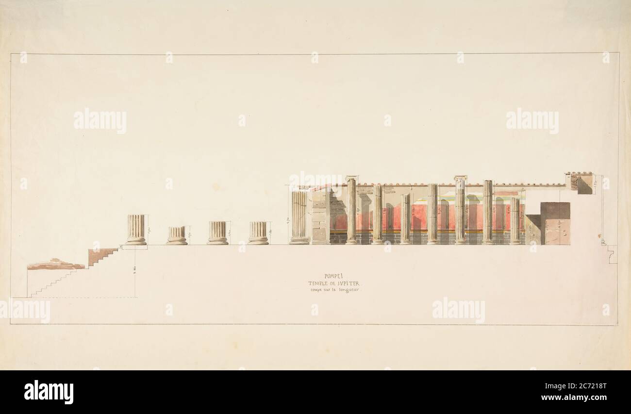 Cross-Section of the Temple of Jupiter, Pompeii, after 1825 Stock Photo ...