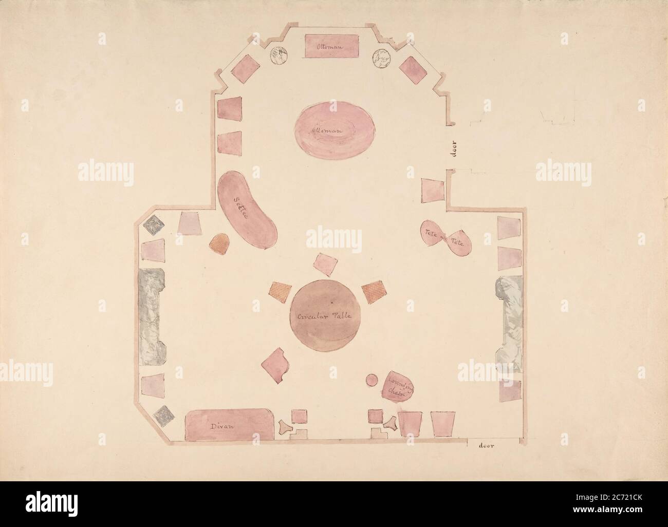 Plan of a Room, early 19th century Stock Photo - Alamy