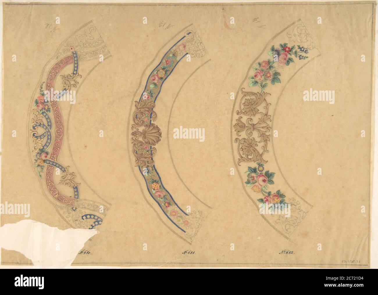Three Designs for Plate Borders (recto); Three Designs for Plate ...