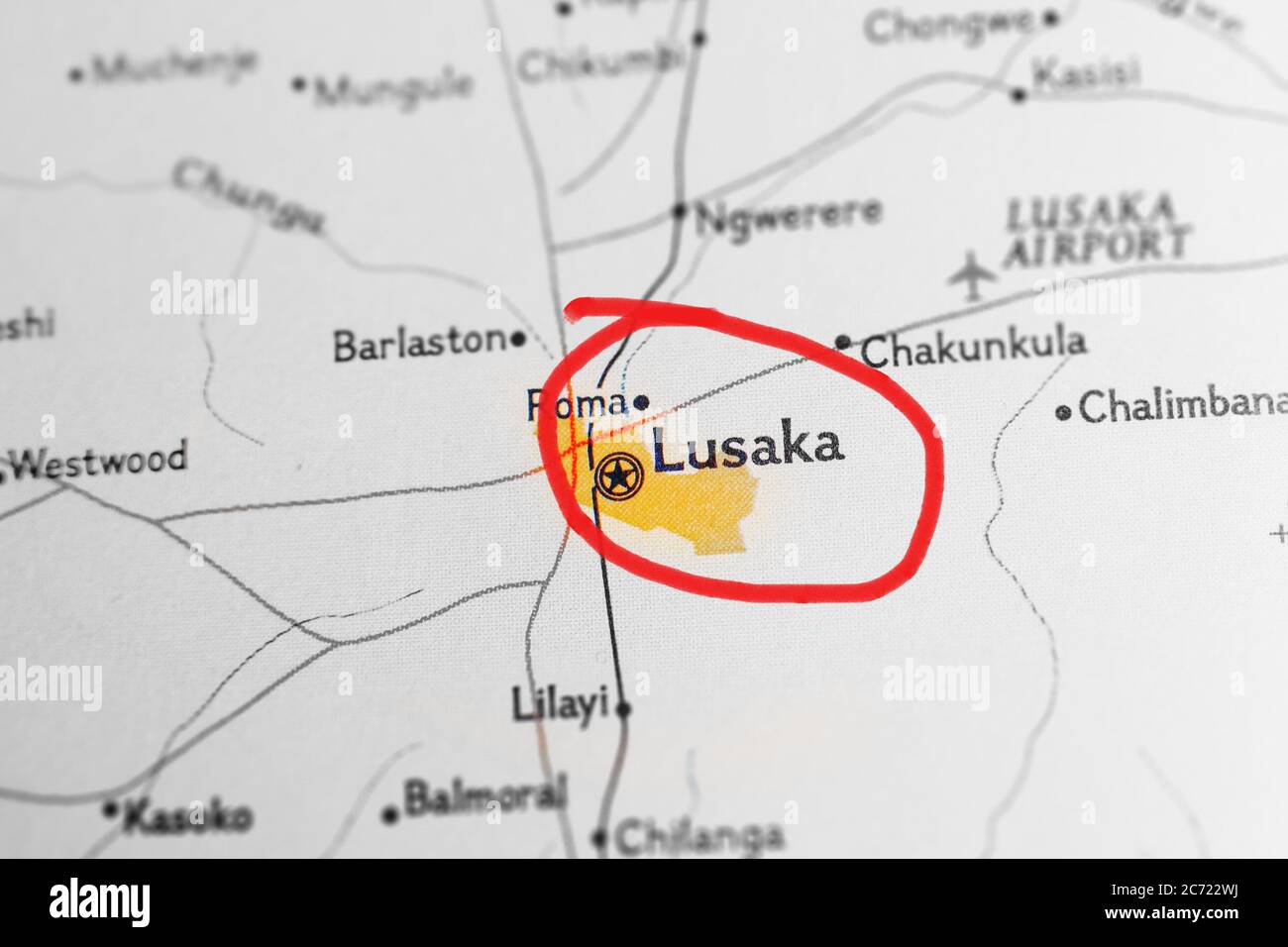 Map of lusaka hi-res stock photography and images - Alamy