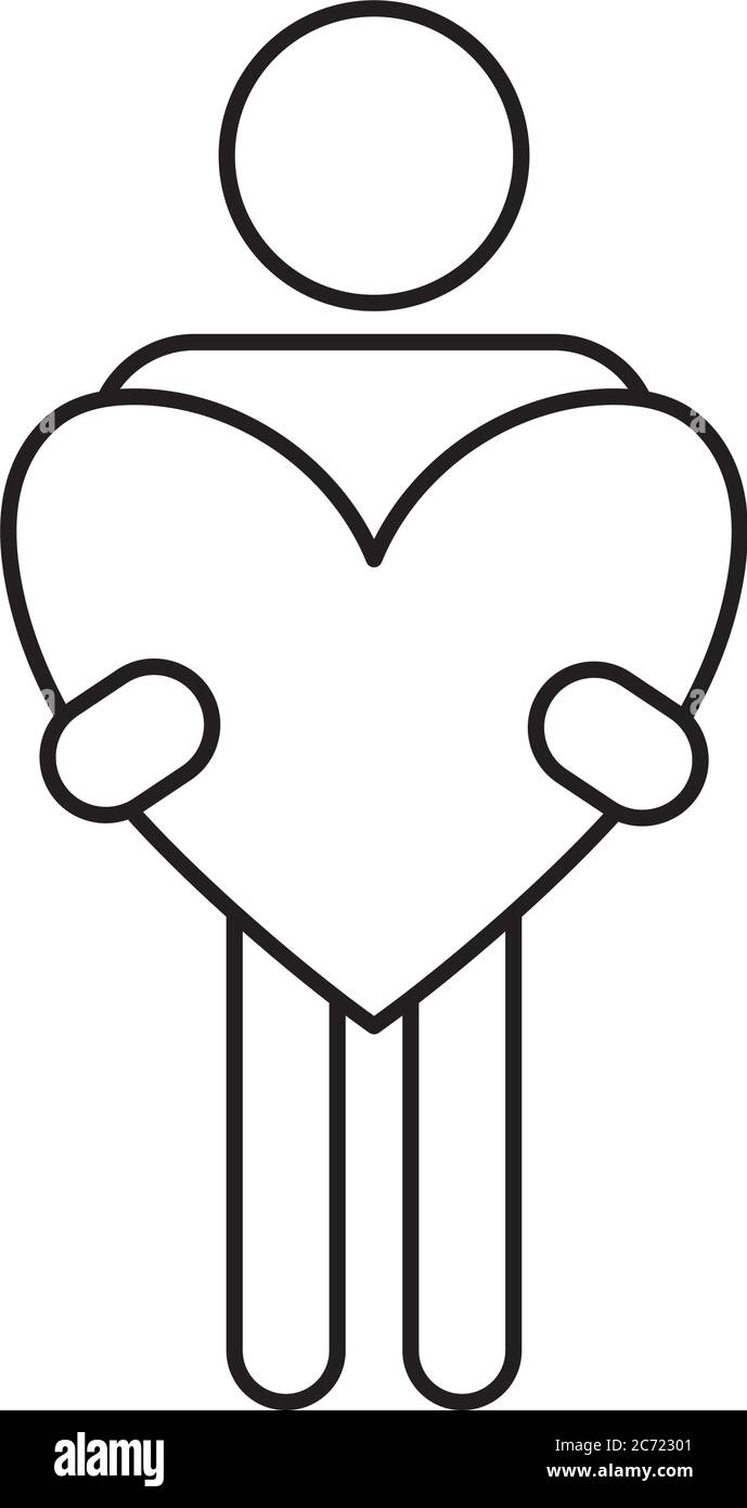 Avatar with heart line style icon design of love passion and romantic ...