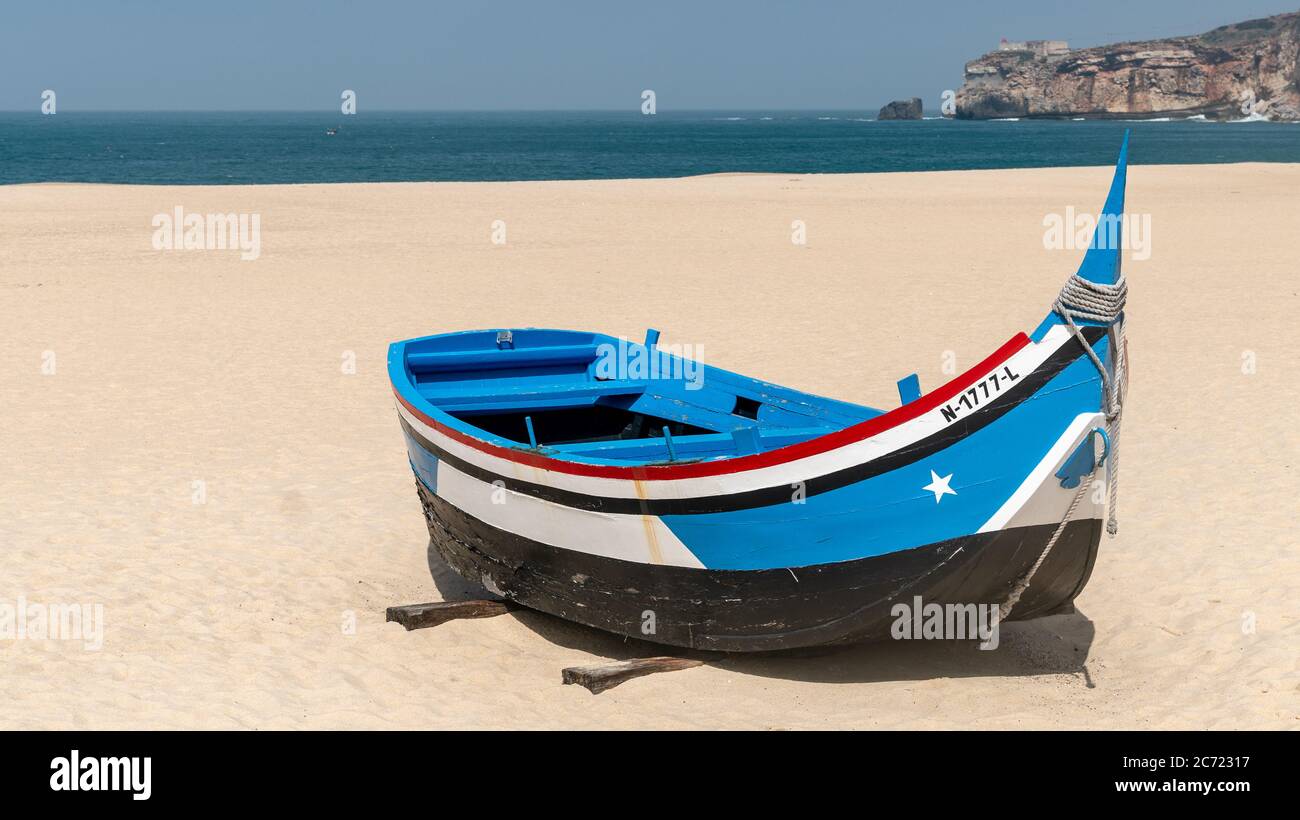 Nazare, Portugal - April 2018: Colorful traditional old wooden fishing ...