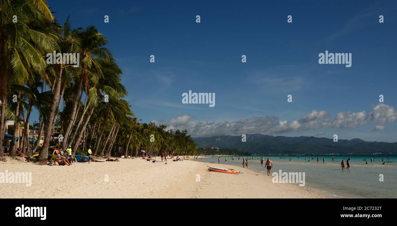 View of White Beach. Boracay. Aklan. Western Visayas. Philippines Stock ...