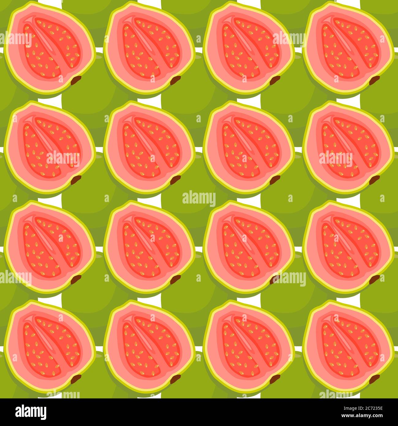 Illustration on theme big colored seamless guava, bright fruit pattern ...